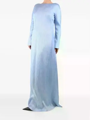 EMILIA WICKSTEAD Plissé Long-sleeve Maxi Dress