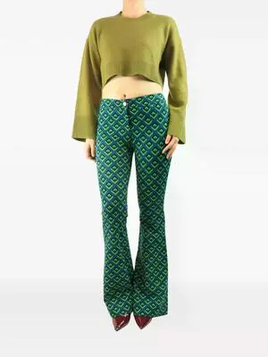 Diane Von Furstenberg Geometric Pattern Flared Trousers