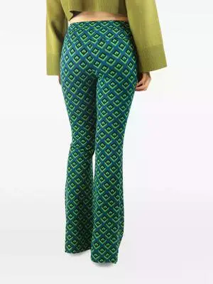 Diane Von Furstenberg Geometric Pattern Flared Trousers