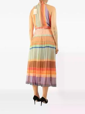 Zimmermann Striped Pleated Midi Dress