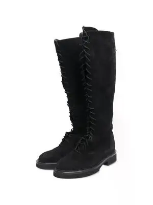 Khaite Lace-up Suede Knee-high Boots