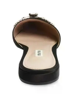 Miu Miu Crystal-embellished Pointed-toe Mules