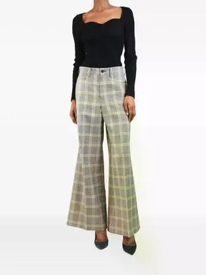 Marni Check-print Wide-leg Trousers