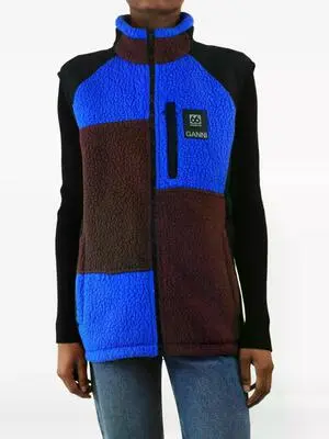 GANNI Color-block Fleece Vest - Blue