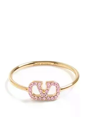 Valentino Garavani Vlogo Signature Crystal Ring - Gold