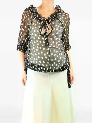 LEE MATHEWS Polka Dot Sheer Top