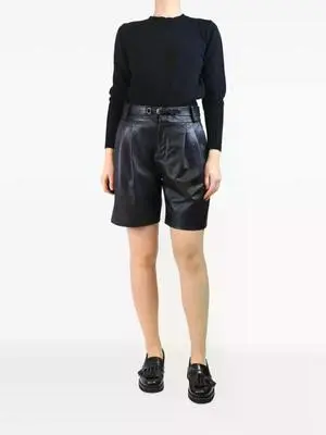 Red Valentino Belted Lambskin Shorts