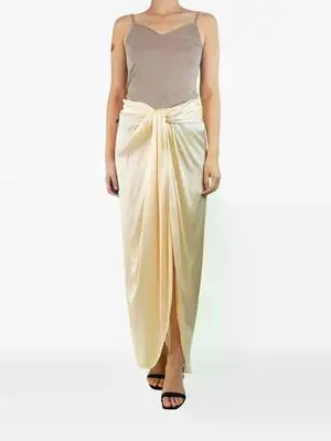 Johanna Ortiz Cream Knot-front Maxi Skirt