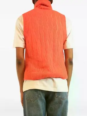ME+EM Cable-knit Sweater Vest With Detachable Snood Collar