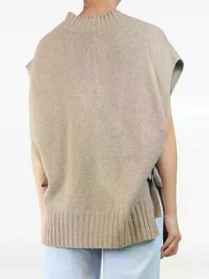 Zadig&Voltaire Beige Cashmere V-neck Knitted Vest