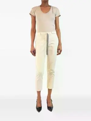 Brunello Cucinelli Slim-leg Trousers With White Belt Loops - Neutrals