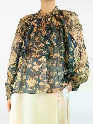 Ulla Johnson Floral-print Sheer Ruffled Blouse