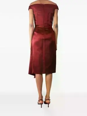 Alexander McQueen Off-shoulder Asymmetric Midi Dress