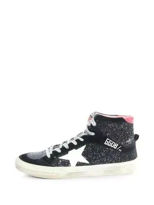 GOLDEN GOOSE Mid Star Glitter Sneakers - Black