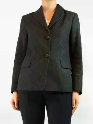 Max Mara Denim Single-breasted Blazer - Black