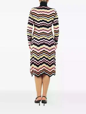 Missoni Zigzag Pattern Turtleneck Midi Dress