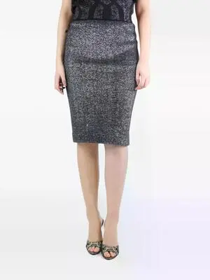 JIL SANDER Lurex Knit Mini Skirt - Grey