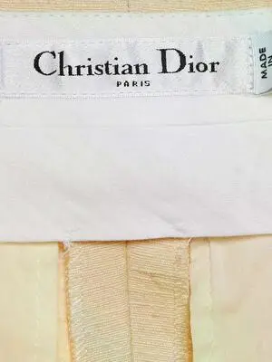 Dior Beige Silk Pressed Crease Trousers