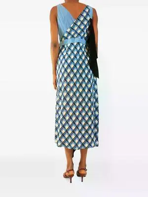 Diane Von Furstenberg Draped Midi Wrap Dress