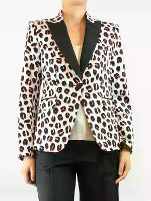 Veronica Beard Single-breasted Leopard-print Cotton Blazer