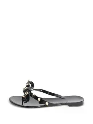 Valentino Garavani Rockstud Bow Flip-flops - Black