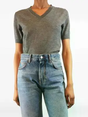 Brunello Cucinelli Monili V-neck Top - Brown