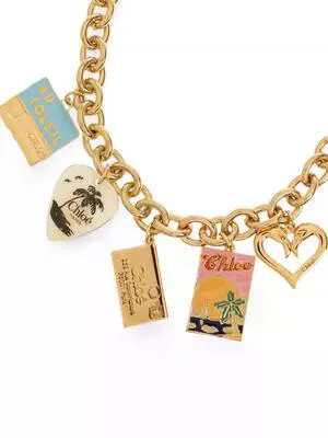 Chloé Postcards Charm Embellished Necklace