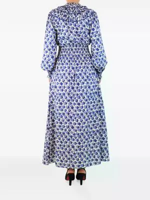 Loretta Caponi Zaira Geometric-print Maxi Dress