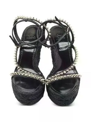 CHRISTIAN LOUBOUTIN Mafaldina Zeppa Spiked Wedge Sandals