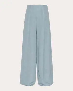 LIA COHEN Timeless Linen Pleated Wide-leg Pants