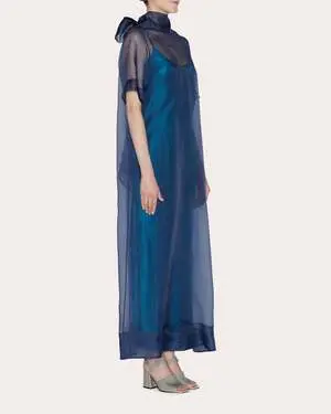 LIA COHEN Perspective Sheer Silk Organza Maxi Dress