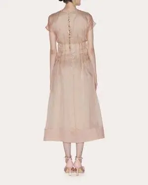 LIA COHEN Silk Organza Midi Dress
