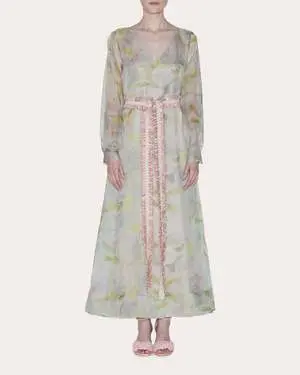 LIA COHEN Purpose Floral Silk Organza A-line Dress Silk/cotton - Multicolor