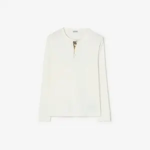 Burberry Long-sleeve Cotton Top - Chalk