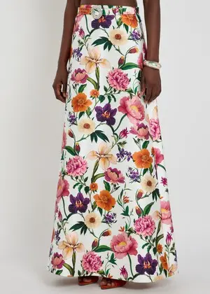 Borgo De Nor Bellamy Floral-print Taffeta Maxi Skirt
