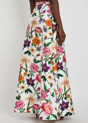 Borgo De Nor Bellamy Floral-print Taffeta Maxi Skirt