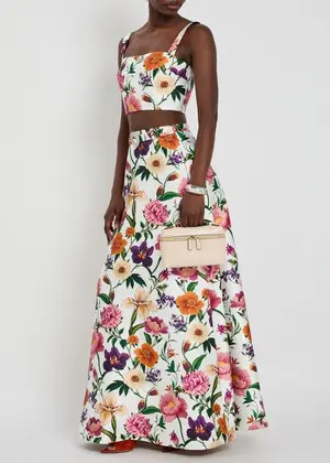 Borgo De Nor Bellamy Floral-print Taffeta Maxi Skirt