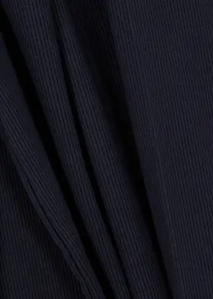 Vince Ribbed Stretch-jersey Crewneck Top - Navy