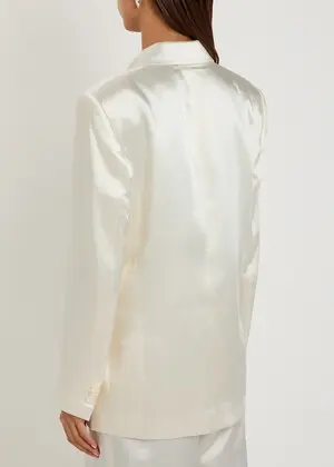 Giuliva Heritage The Anna Double-breasted Satin Blazer