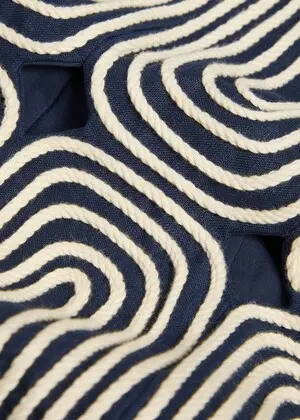 ANDRES OTALORA Marea Rope-effect Linen Top - Navy