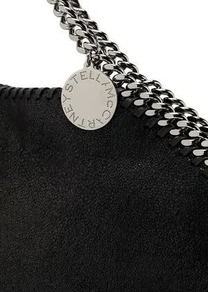 Stella McCartney Falabella Faux Suede Tote Bag With Chain Detail - Black
