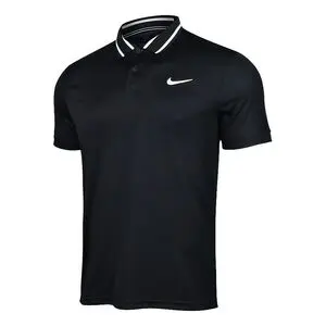 Nike As Nkct Df Vctry Casual Sports Lapel Short Sleeve Polo Shirt - Black