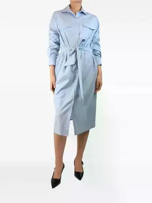 Eleventy Belted Shirt Midi Dress