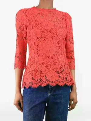 Dolce & Gabbana Lace Three-quarter Sleeve Blouse - Red