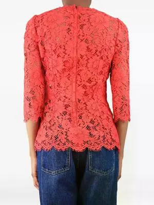 Dolce & Gabbana Lace Three-quarter Sleeve Blouse - Red
