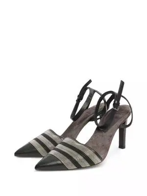 Brunello Cucinelli Beaded Ankle-strap Pumps