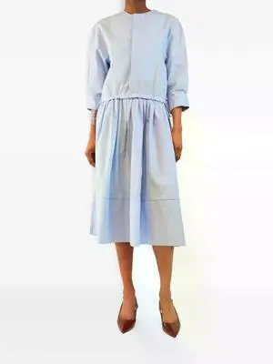 Marni Drawstring Waist Poplin Midi Dress