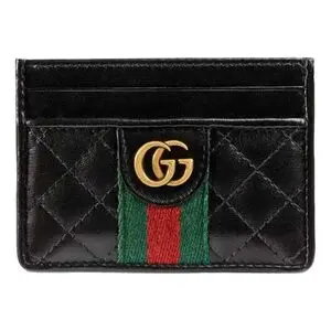 Gucci Gg Logo Cowhide Card Package - Black/red/green