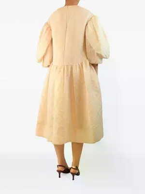 Simone Rocha Puff-sleeve Midi Dress - Neutrals