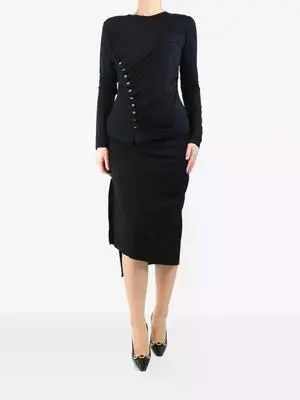 Rabanne Ruched Button-detail Top And Skirt Set